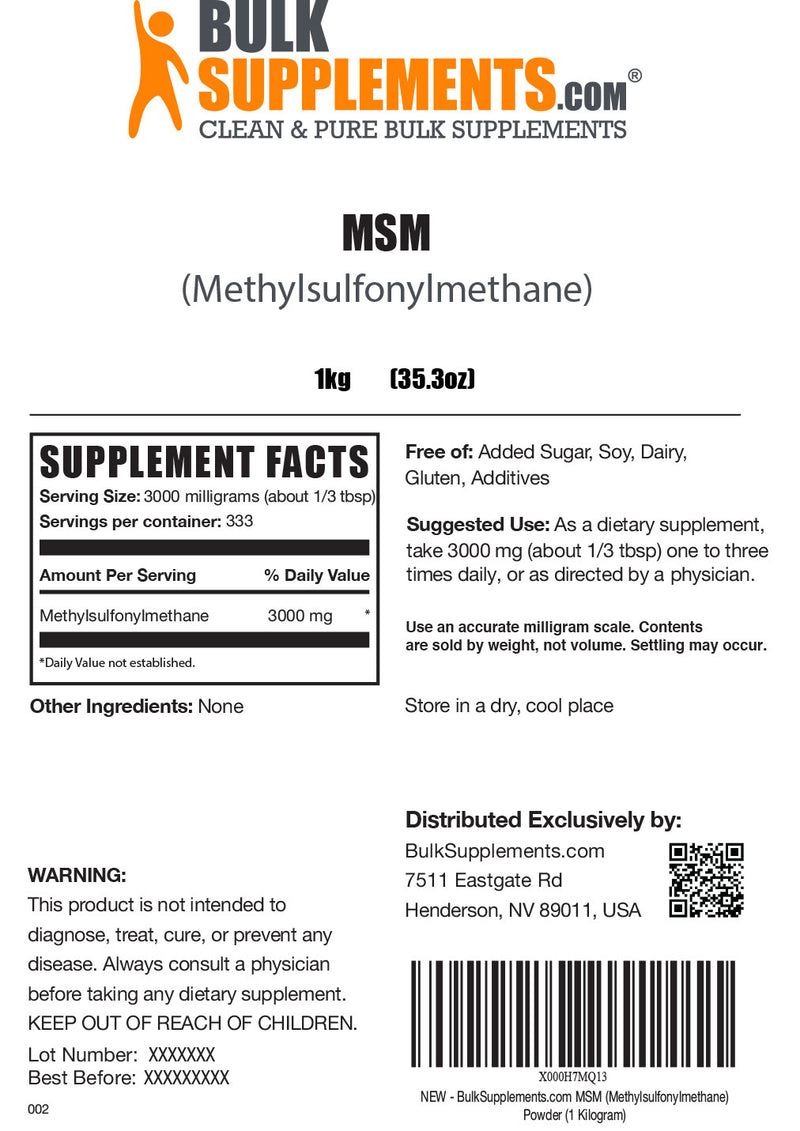 MSM Powder | MSM Supplement | Methylsulfonylmethane