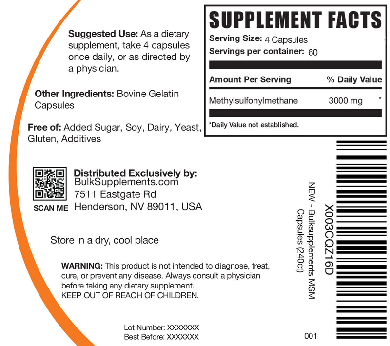 MSM Capsules - Get More Energy Now