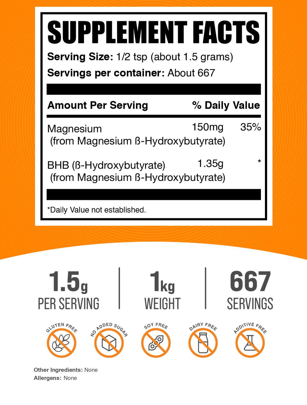 Beta-hidroxibutirato (BHB) Magnesio | Keto Diet Supplement