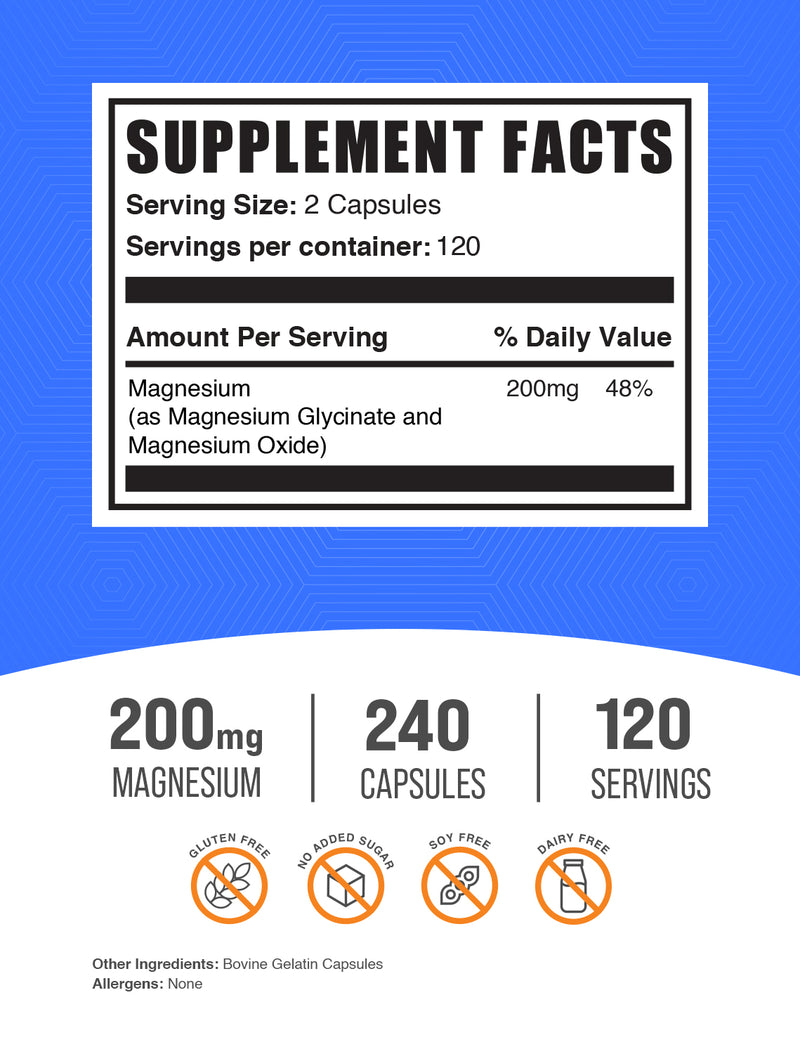 Magnesium Glycinate Capsules - Supports Strong Bones