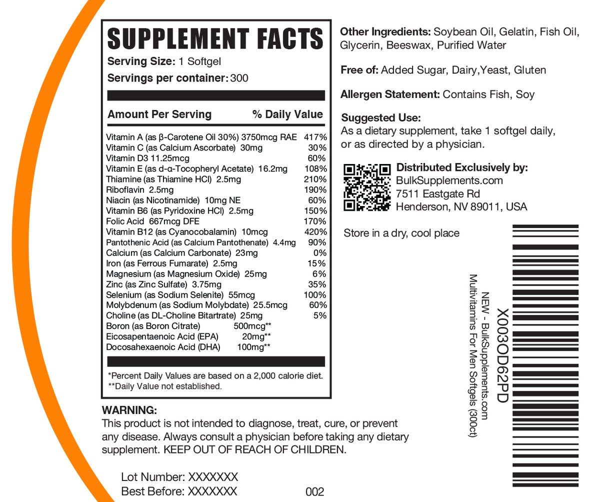 Multivitamin Softgels for Men - Get the Nutrients Your Body Needs