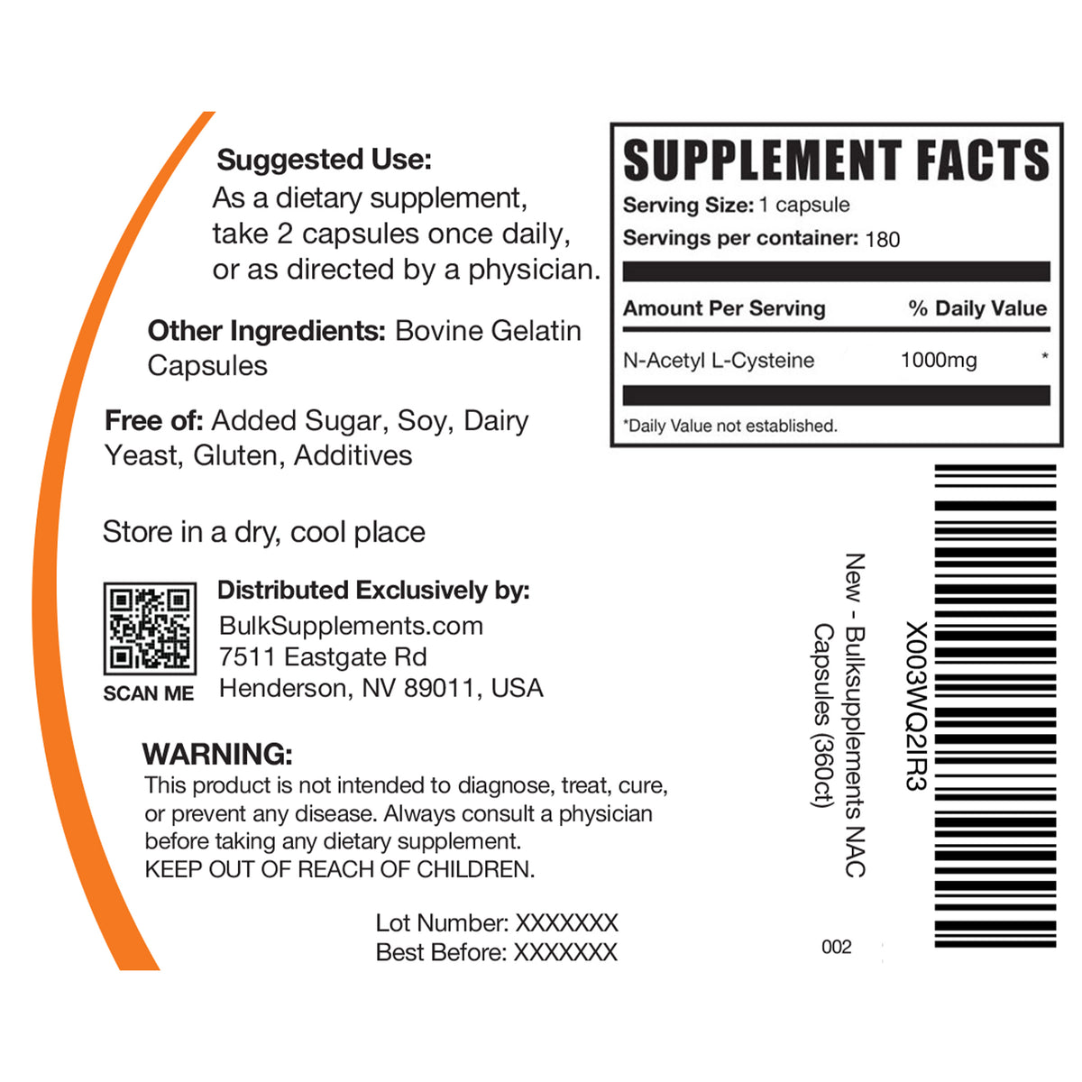 N-Acetyl L-Cysteine Powder | NAC Supplement | Amino Acid Supplements