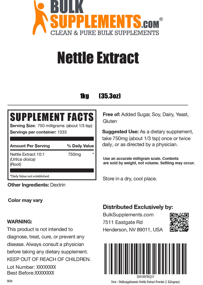 Nettle Extract | Urtica dioica Extract | Herbal Supplements