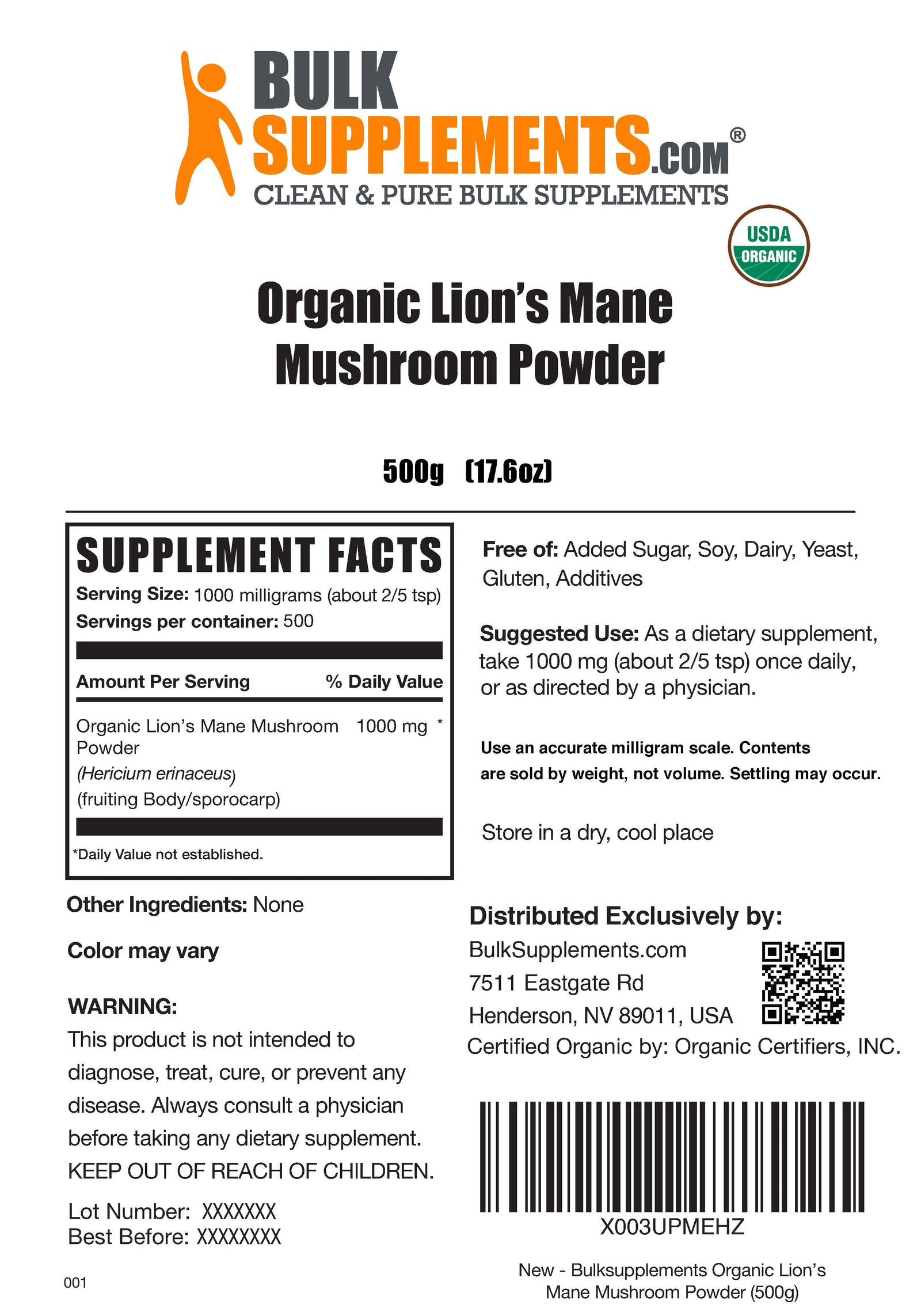 Organic Lion's Mane Powder