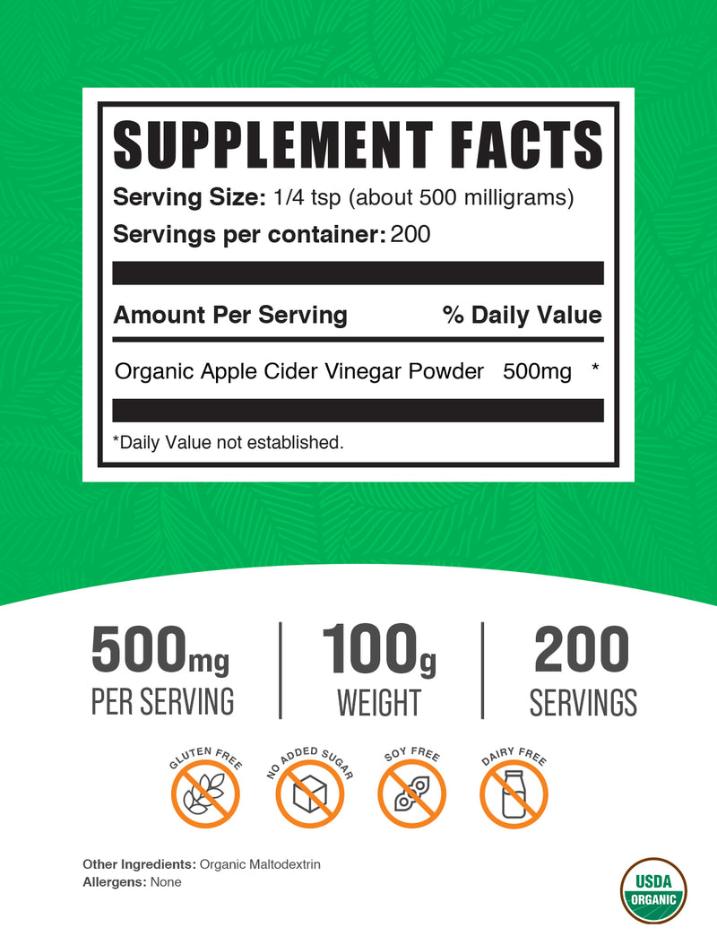 Organic Apple Cider Vinegar Supplements | Apple Cider Vinegar Benefits