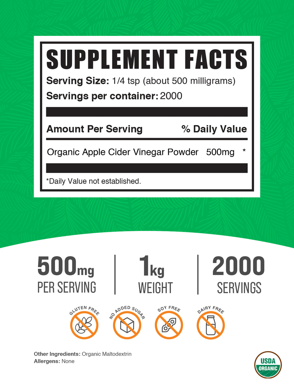 Organic Apple Cider Vinegar Supplements | Apple Cider Vinegar Benefits
