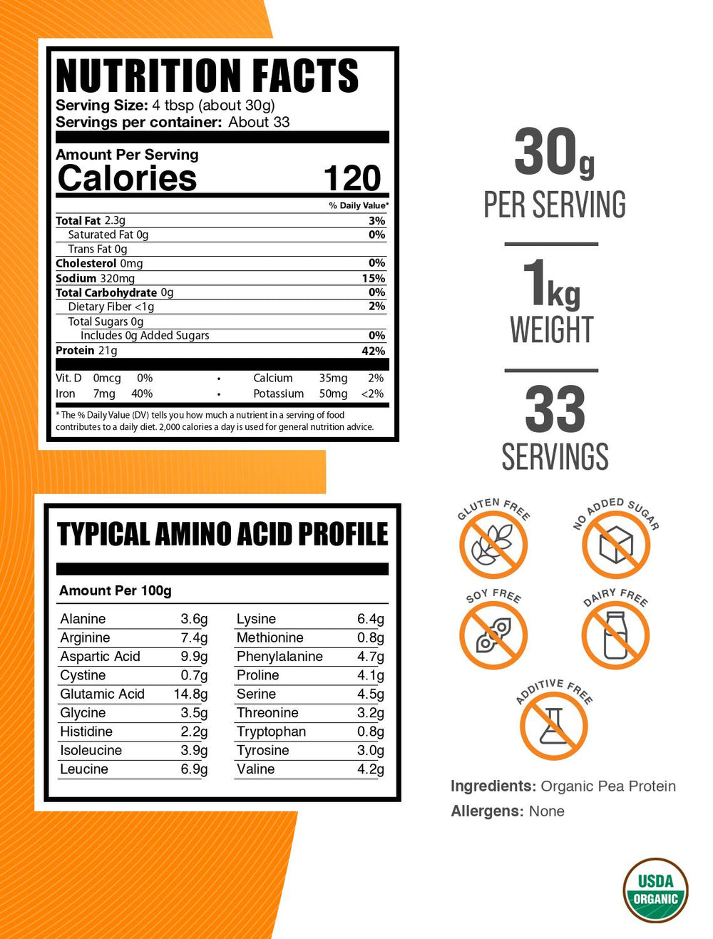 Organic Pea Protein Powder | Protein Supplement | Workout Supplements