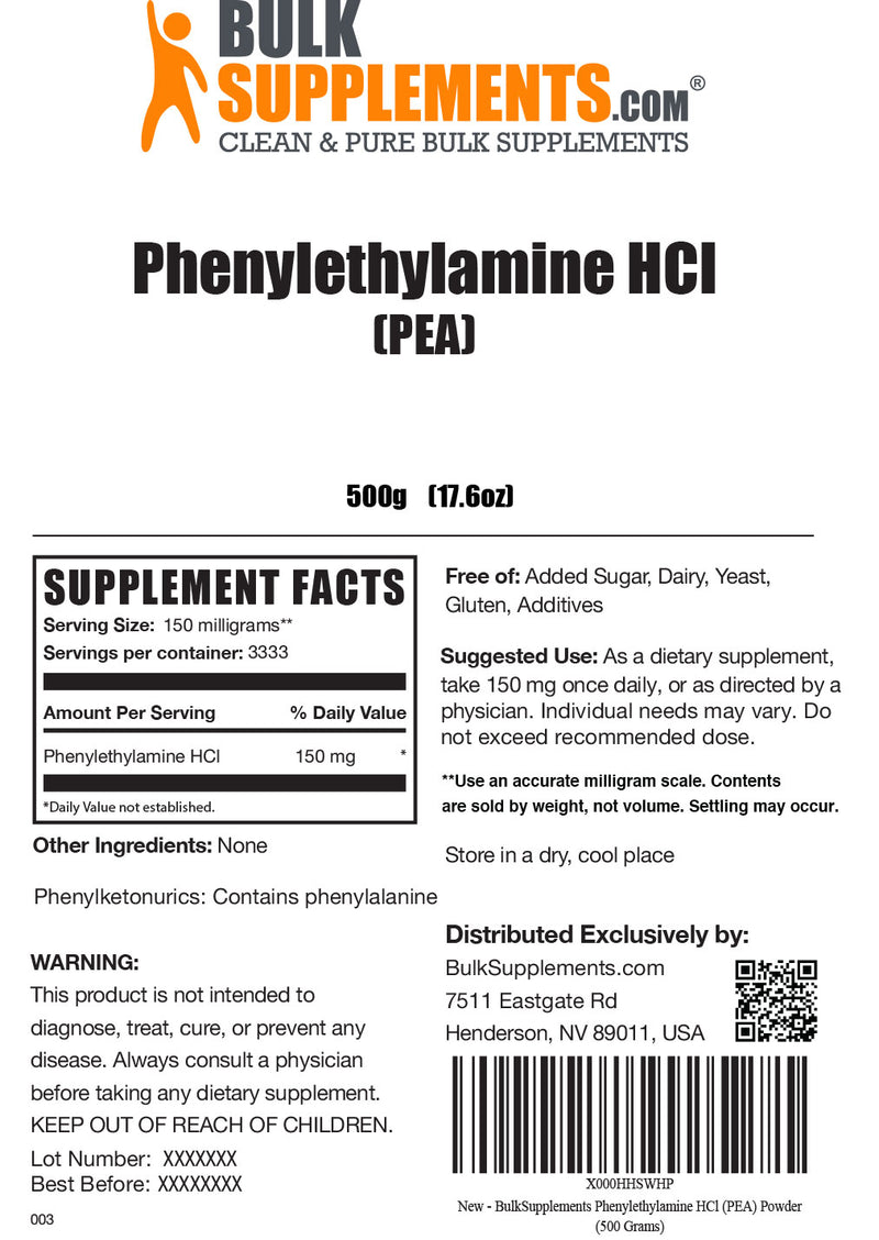 Phenylethylamine HCl Supplement | PEA Powder Supplement
