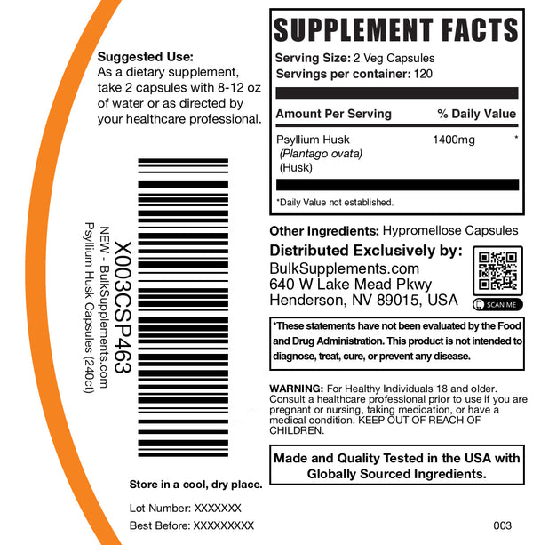 Psyllium Husk Capsules - Get Your Daily Fiber Intake