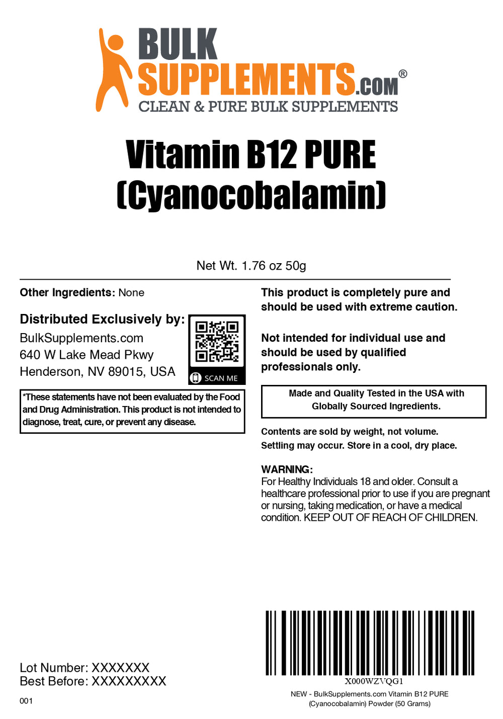 Vitamin B12 Supplement | Cyanocobalamin Powder