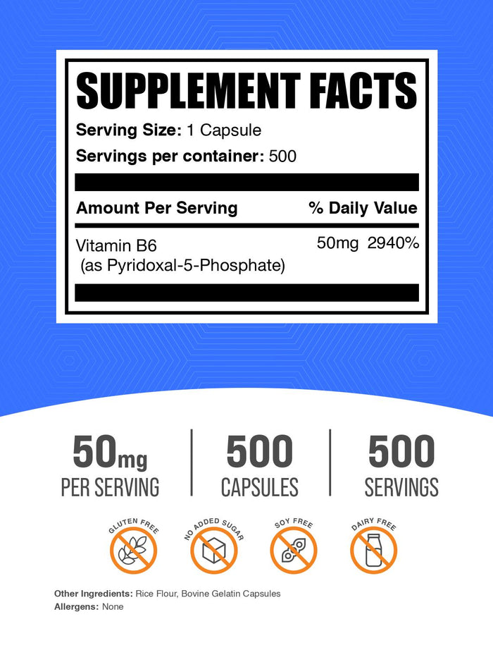 P-5-P Capsules - Bioactive Vitamin B6 for Wellness