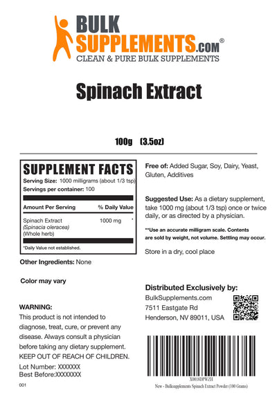 Spinach Extract | Spinach Supplement | Spinacia oleracea Extract