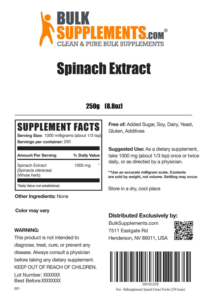 Spinach Extract | Spinach Supplement | Spinacia oleracea Extract
