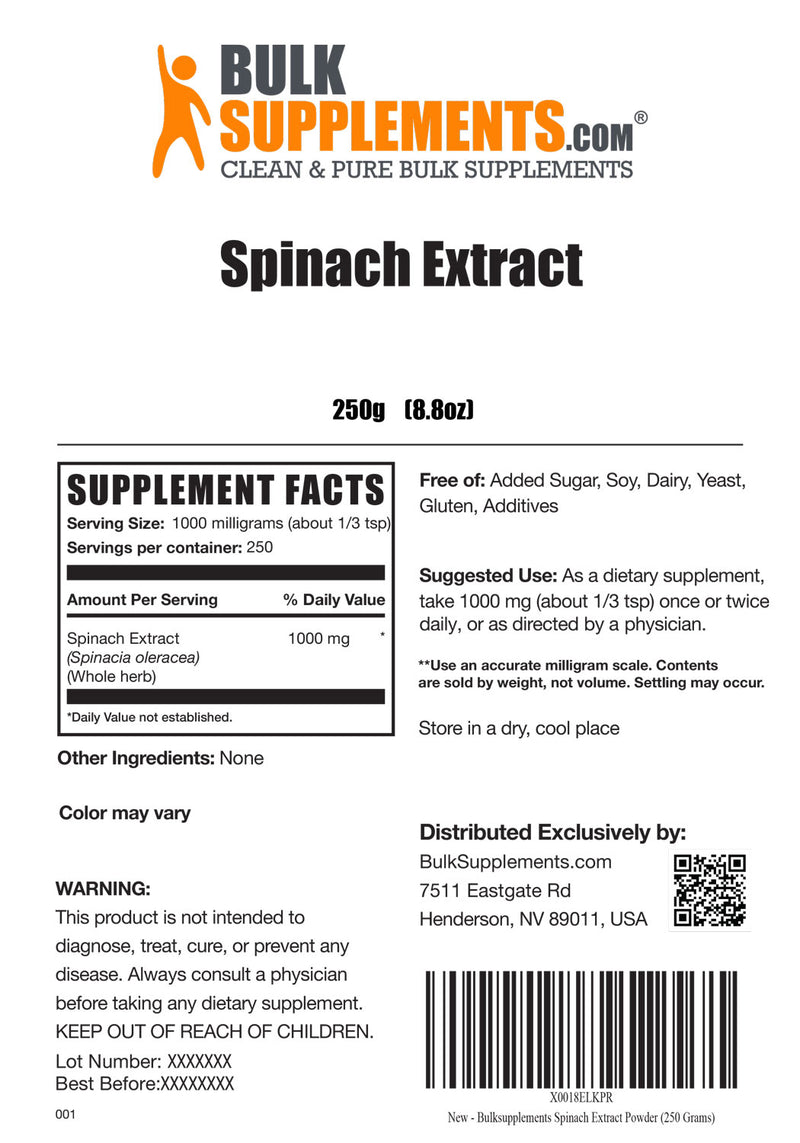 Spinach Extract | Spinach Supplement | Spinacia oleracea Extract