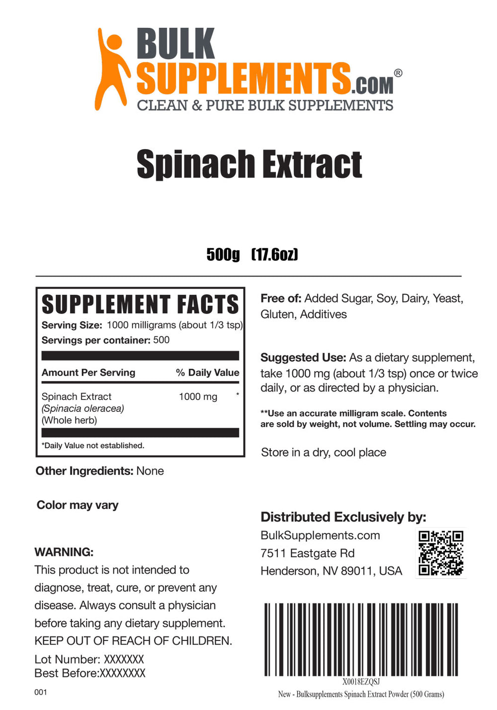 Spinach Extract | Spinach Supplement | Spinacia oleracea Extract