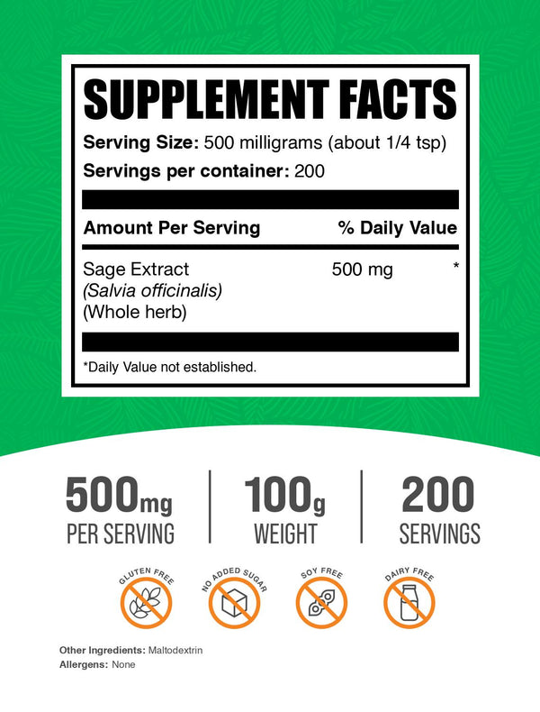 Sage Extract | Salvia japonica Extract | Herbal Supplements