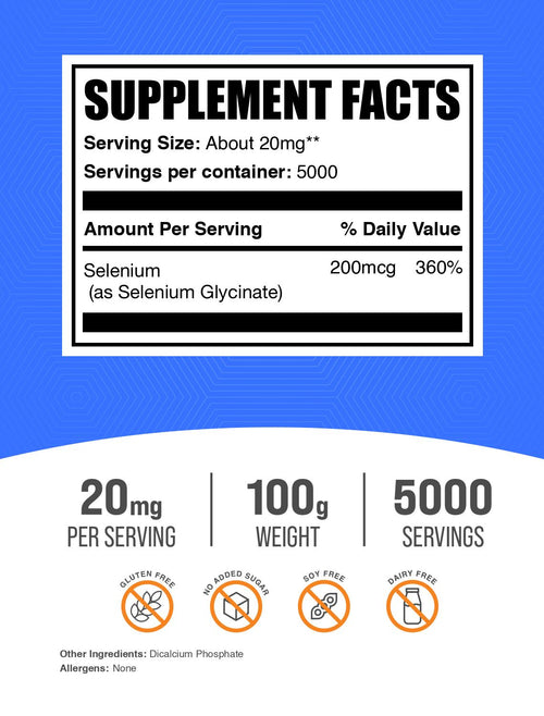 Selenium Benefits | Buy Pure Selenium Glycinate Powder