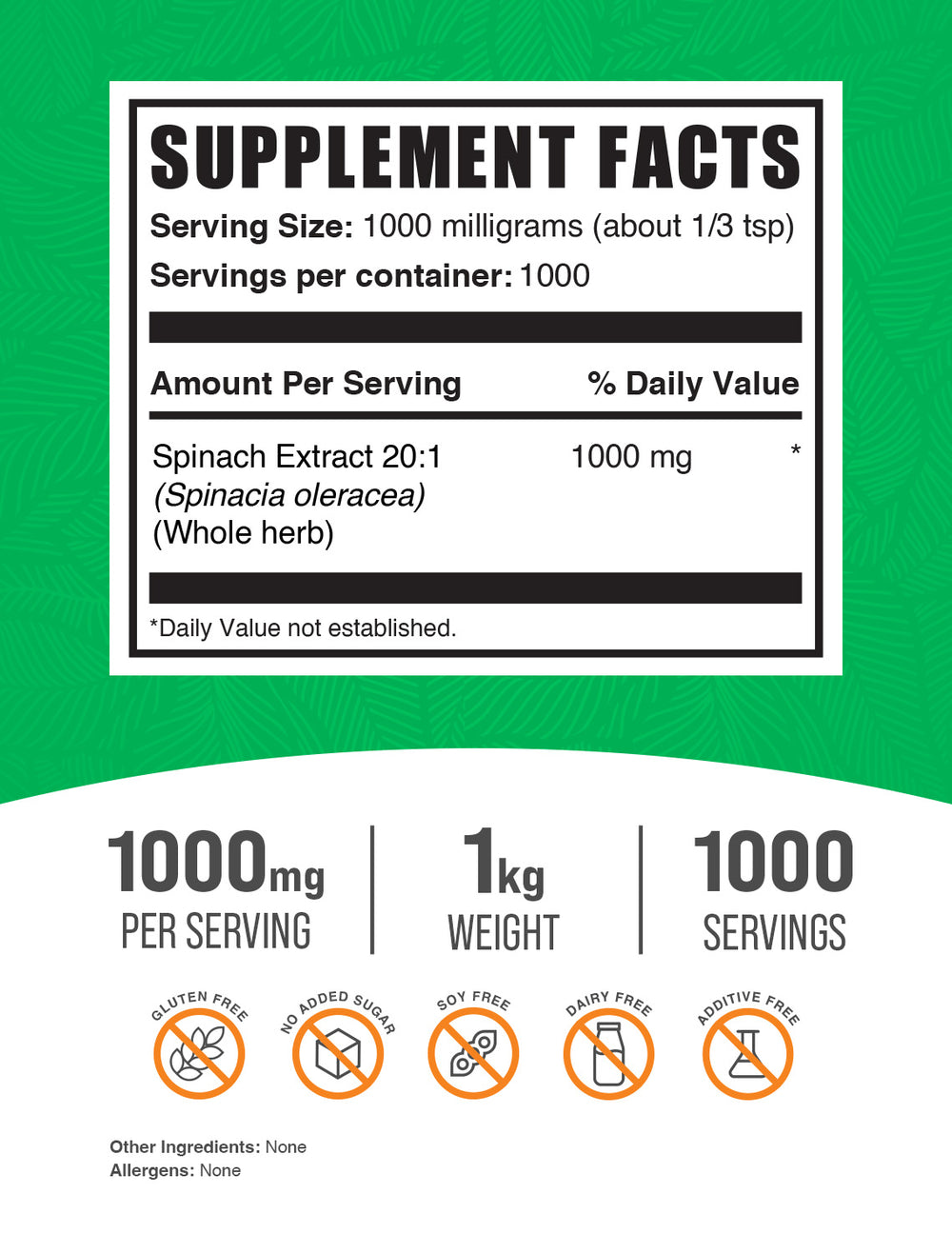 Spinach Extract | Spinach Supplement | Spinacia oleracea Extract