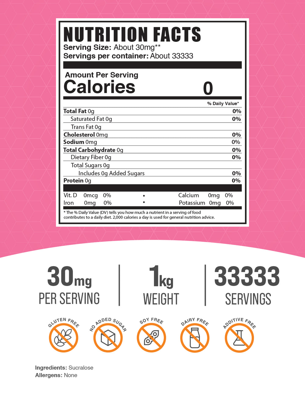 Sucralose Powder | Sugar Substitute | No Calorie Sweetener