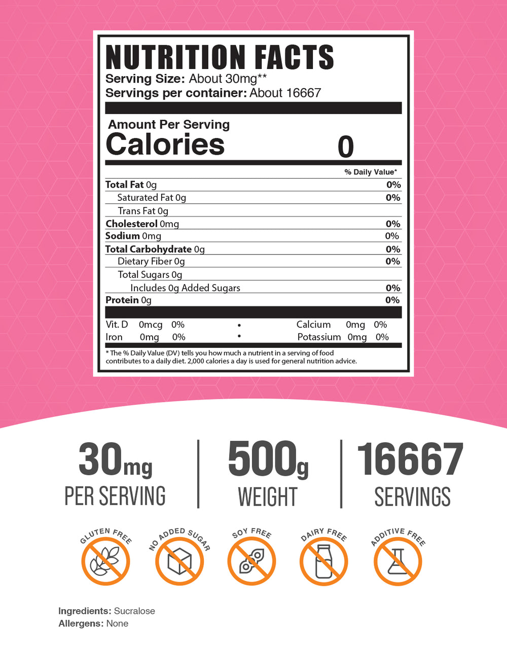Sucralose Powder | Sugar Substitute | No Calorie Sweetener