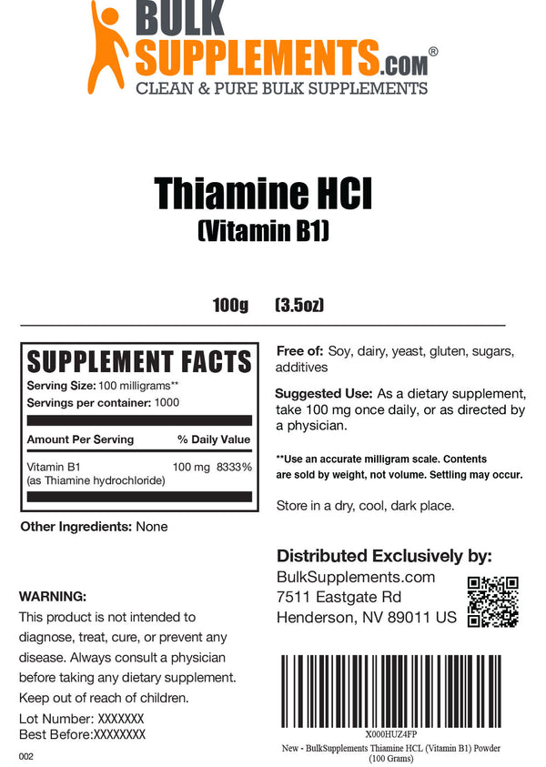 Thiamine HCl Powder | Vitamin B1 | Vitamin B Supplement