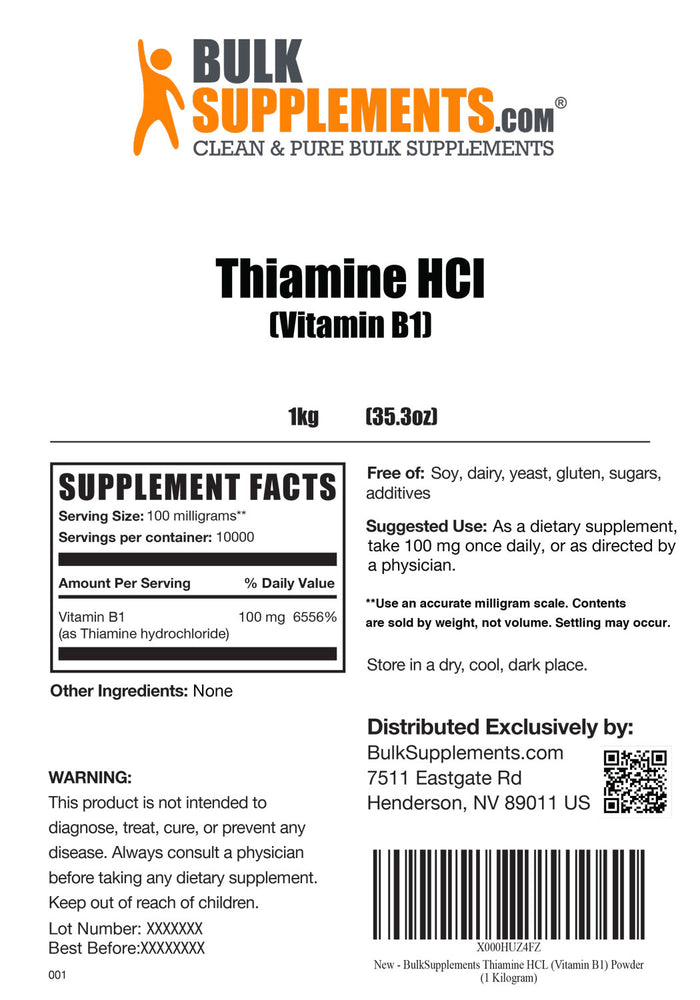 Thiamine HCl Powder | Vitamin B1 | Vitamin B Supplement