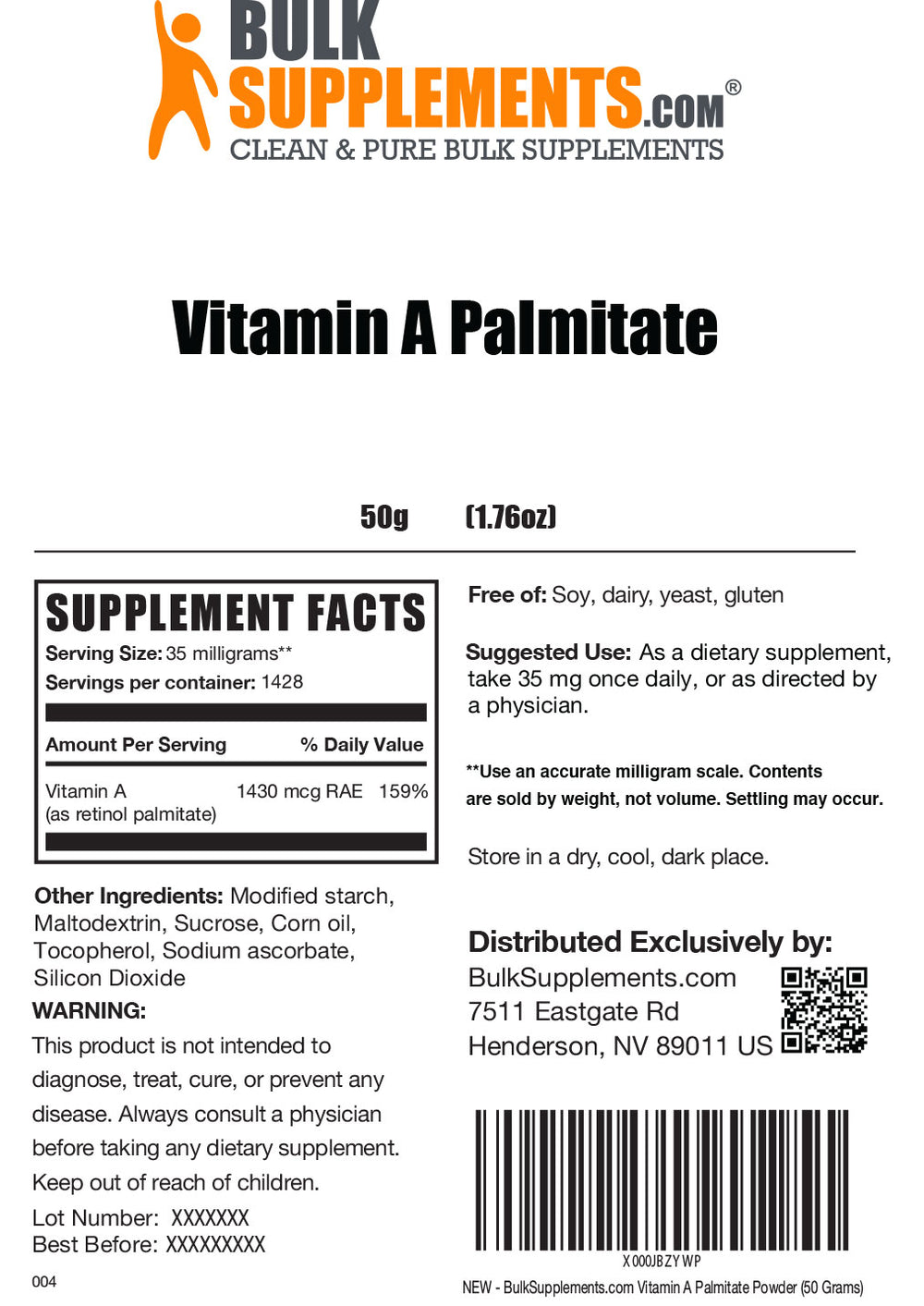 Vitamin A Palmitate Powder | Vitamin A Supplement