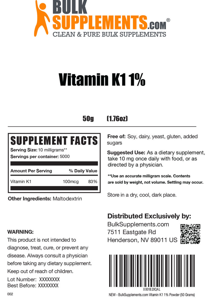 Vitamin K1 1% Powder | Vitamin K Supplement