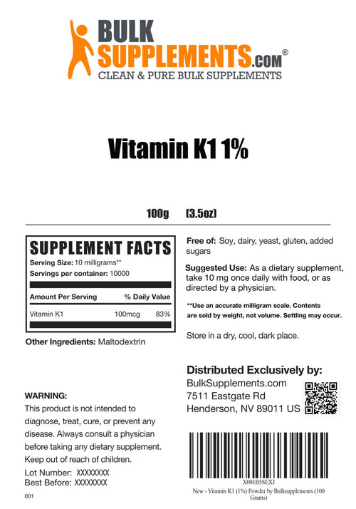 Vitamin K1 1% Powder | Vitamin K Supplement
