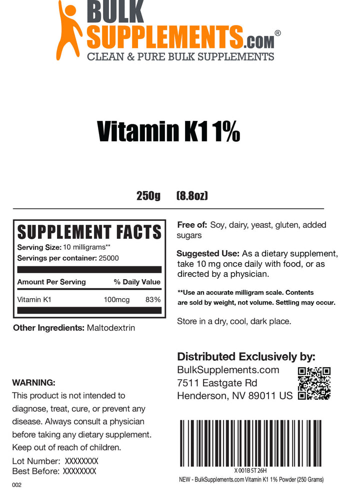 Vitamin K1 1% Powder | Vitamin K Supplement