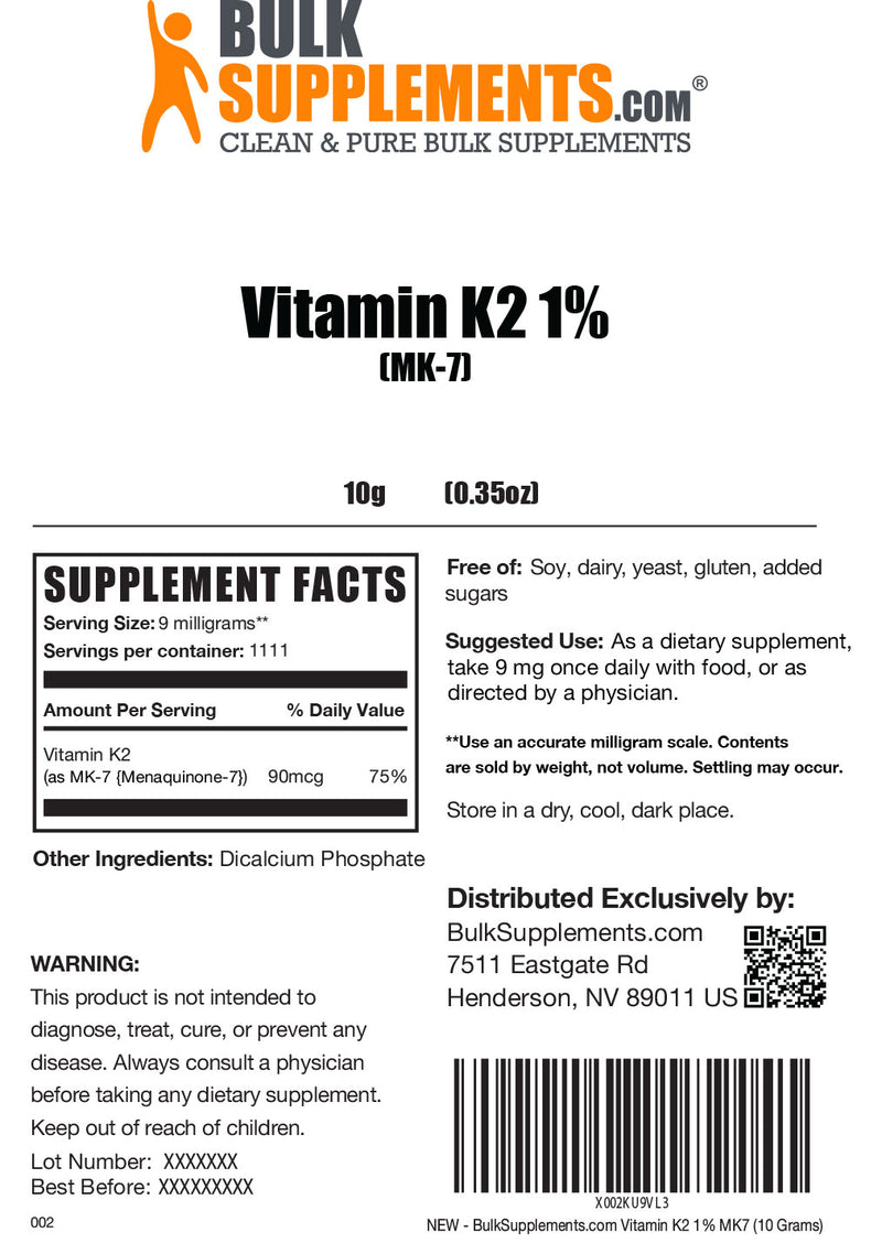 Vitamin K2 MK7 Powder | Vitamin K Supplement