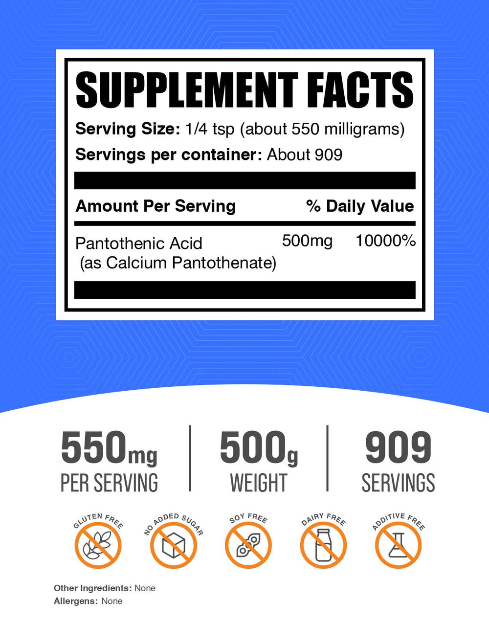 Calcium Pantothenate | Vitamin B5 Supplement | Pantothenic Acid