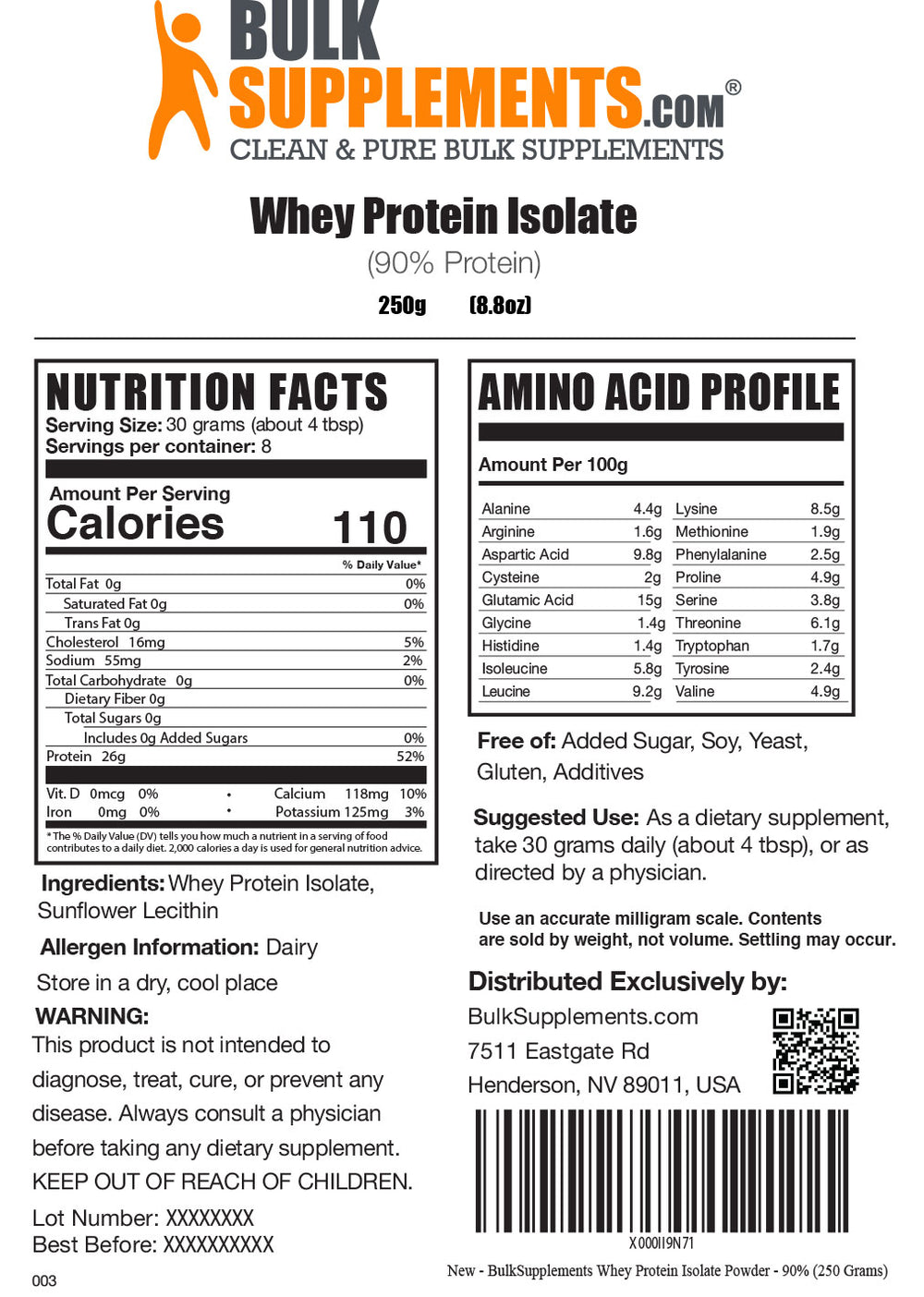 Whey Protein Isolate 90% | Whey Protein Powder