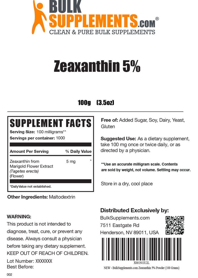 Zeaxanthin Supplement 5% | Zeaxanthin Powder 5%