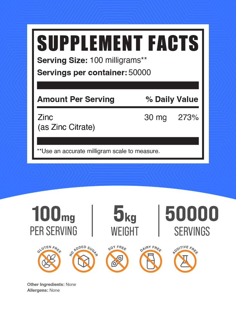 Zinc Citrate Powder | Zinc Supplement | Zinc Benefits