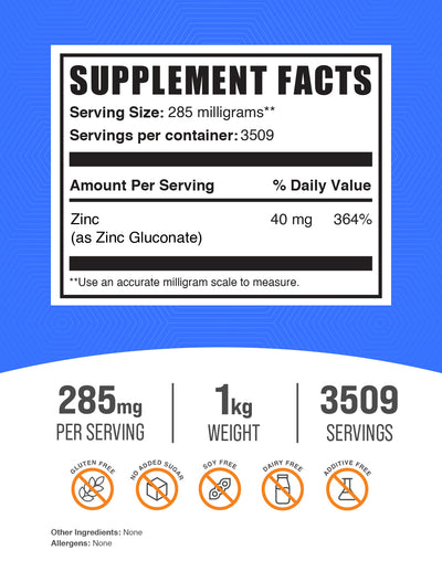 Zinc Gluconate Powder | Zinc Supplement | Zinc Gluconate Supplement