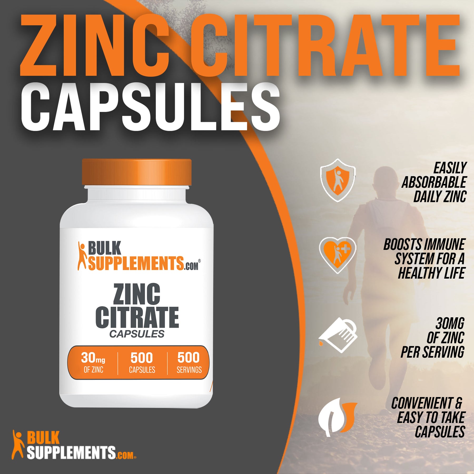 Zinc Citrate Capsules - Improve Immunity & Skin Health